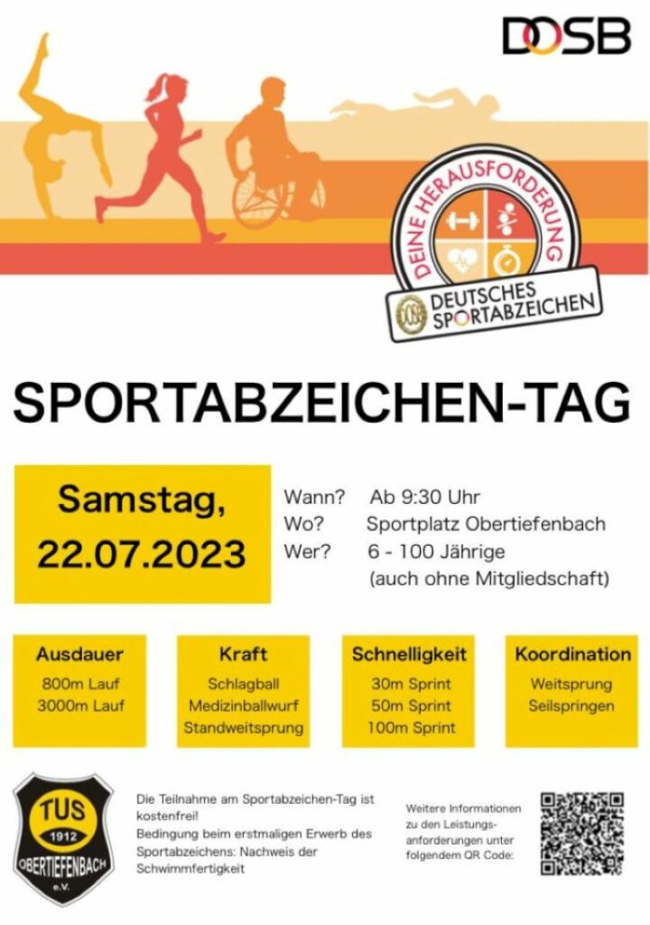 Sportabzeichen Tag am 22.07.2023 – TuS Obertiefenbach 1912 e.V.
